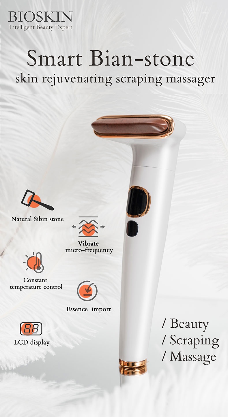 BIOSKIN Smart Bian-stone Skin Rejuvenating Scraping Massager with Hot Compress Vibration New ...