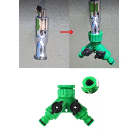 1 Piece 3/4'' Plastic Y Hose Splitter Garden Watering Adapter 2 Way ...
