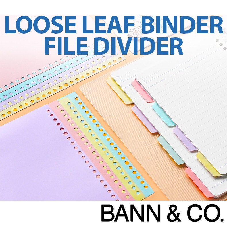 Divider (4-pcs) for Loose Leaf Refillable Ring Binder File/Folder (A5 ...