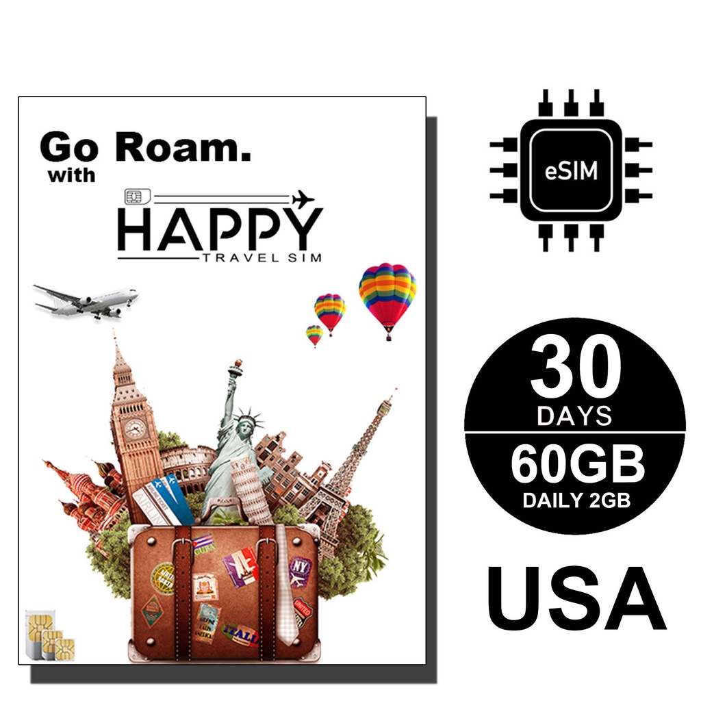 eSIM USA, United States of America SIM Card, Travel SIM Card | Shopee ...