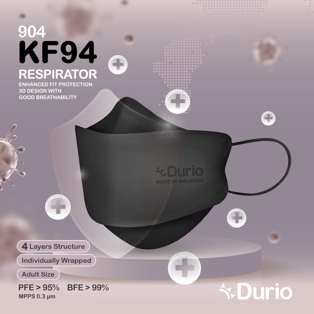 Durio 904 KF94 Respirator - Black | Shopee Singapore