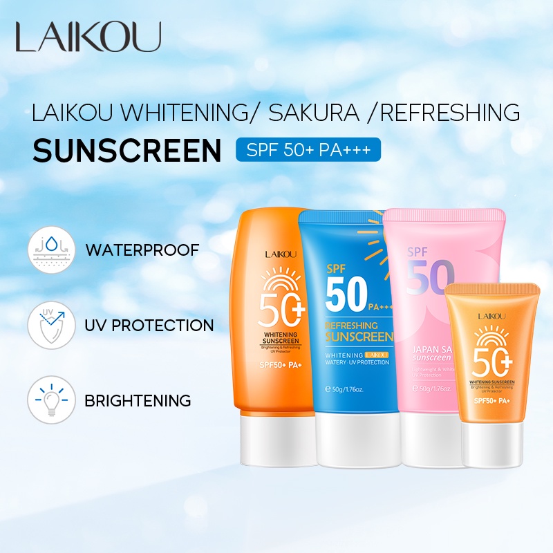 LAIKOU Sakura Whitening Sunscreen Waterproof SPF50 Sunblock Face Body ...