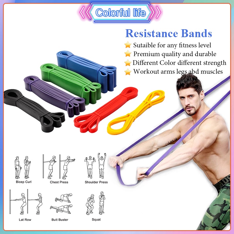 Pilates Natural latex Elastic Band exercise band workout resistance ...