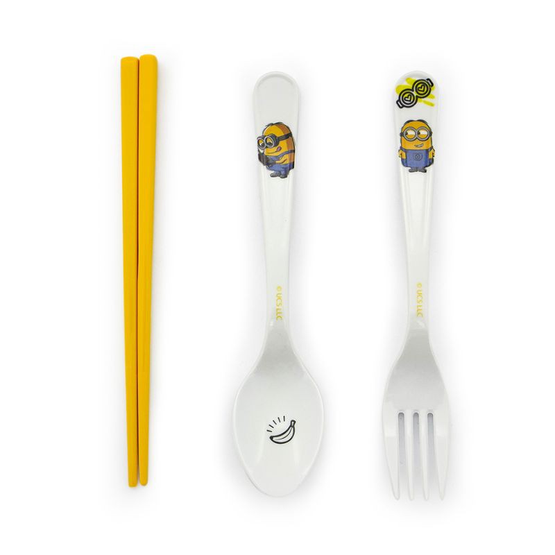 Despicable Me Minions Children Melamine Dinnerware 3 In 1 Cutlery Set ...