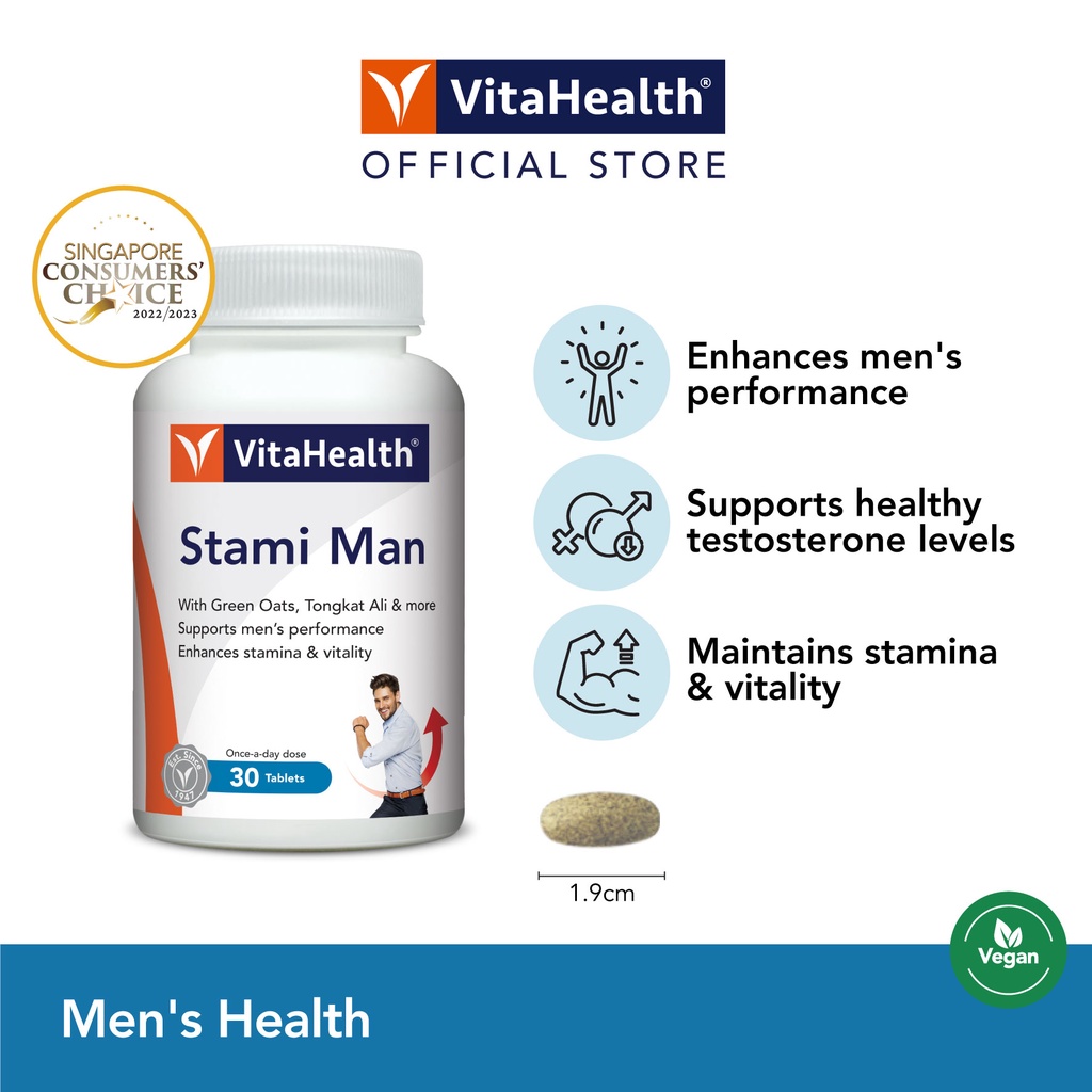 Stami Man [EXP 05-2027) - Men Health, Energy,Tongkat Ali, Vegan ...