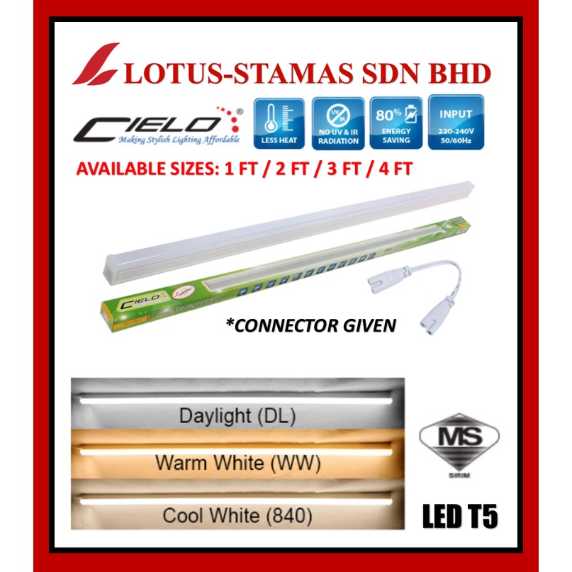 SIRIM APPROVED CIELO GEN2 [1FT/2FT/3FT/4FT] [5W/10W/14W/18W] LED T5 BATTEN OSRAM PHILIPS T5 ...