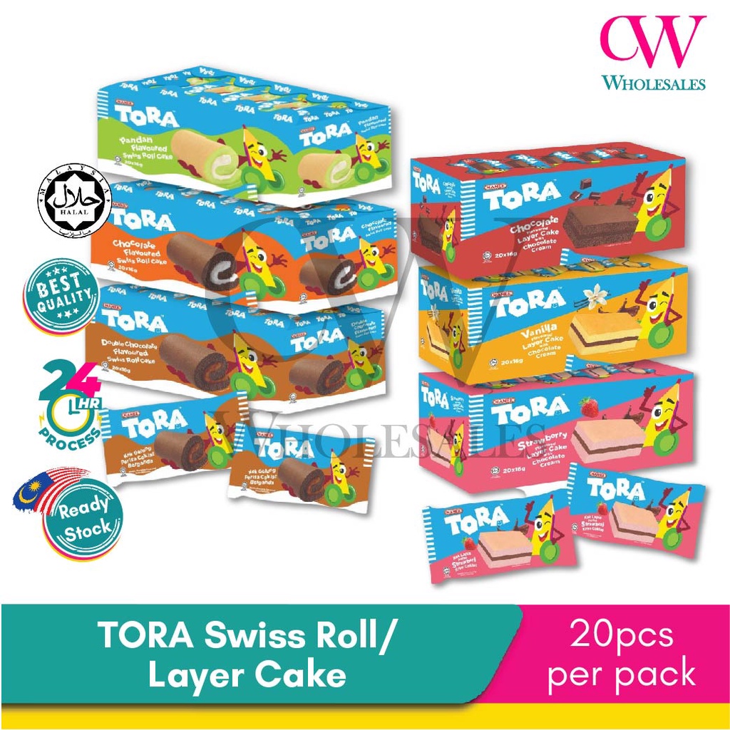 Mamee Tora Swiss Roll Cake Tora Layer Cake 20pcs per pack Pandan ...