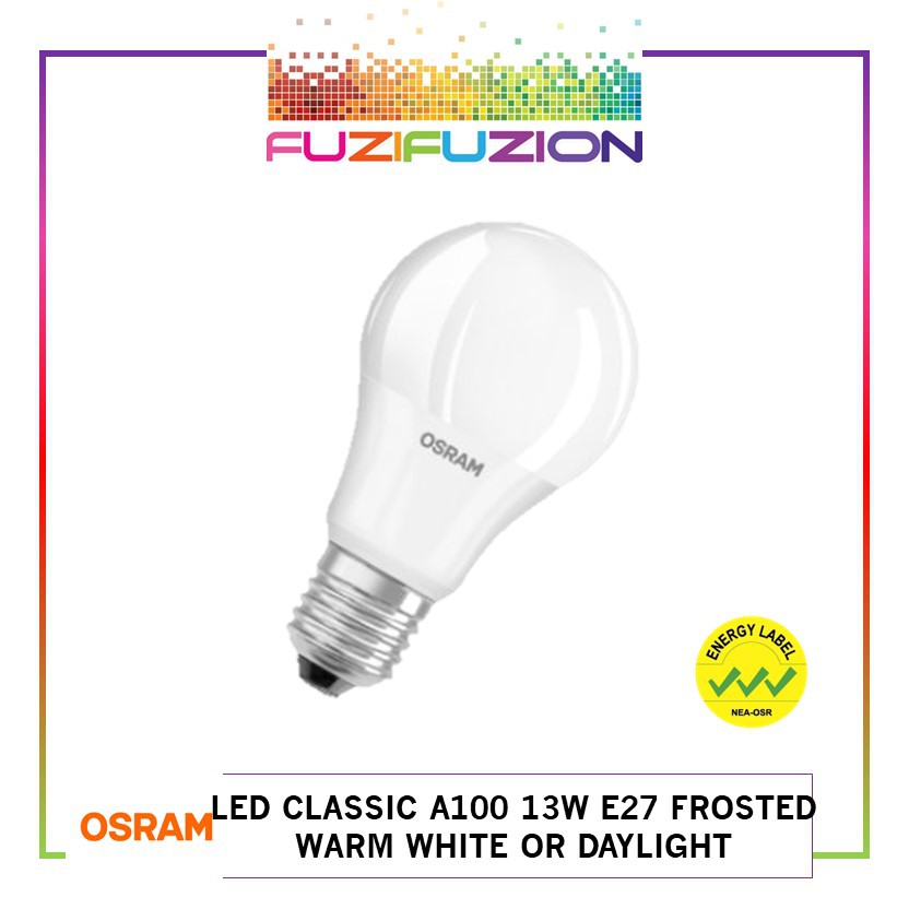 OSRAM LED Value Classic LVCLA100 13W Frosted E27 (2700K/6500K) | Shopee Singapore