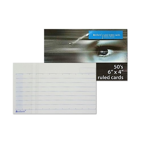 Azone Besform White Ruled Index Cards / Cue Cards | 50 sheets | 230gsm ...