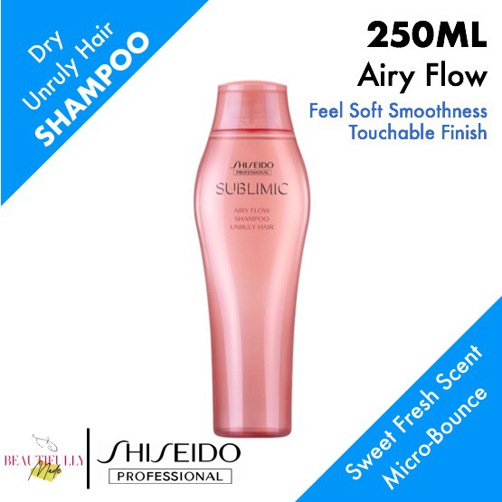 Shiseido Professional Sublimic Airy Flow for Unruly Hair - Shampoo Treatment Mask Refining Fluid ...