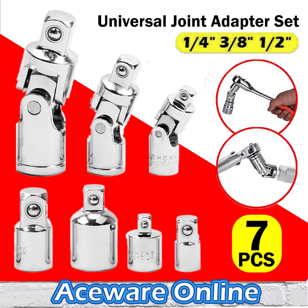 Universal Joint Socket Set Flex U Joint Adaptor Swivel Socket Wrench ...