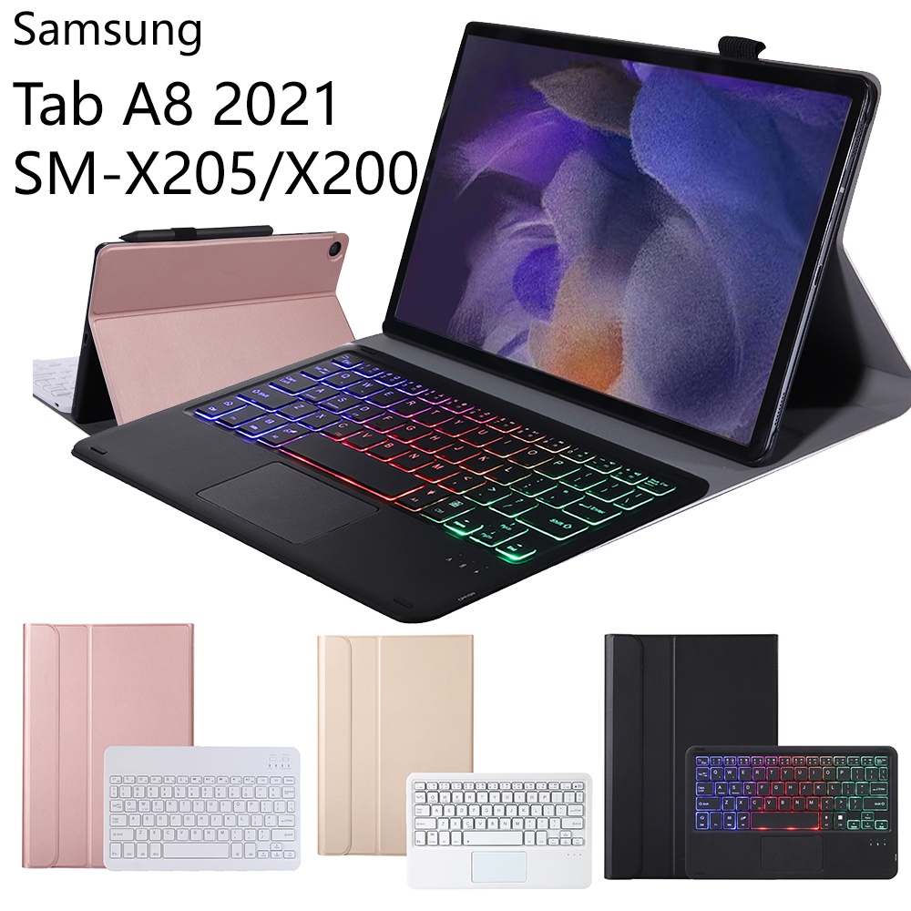 for Samsung Galaxy Tab A8 2021 SM-X205 X200 Keyboard Case Smart Stand ...