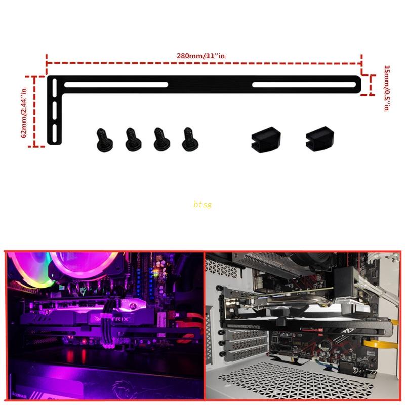 btsg L-shaped Aluminum Graphics Card Holder PC Case GPU Support PCI ...