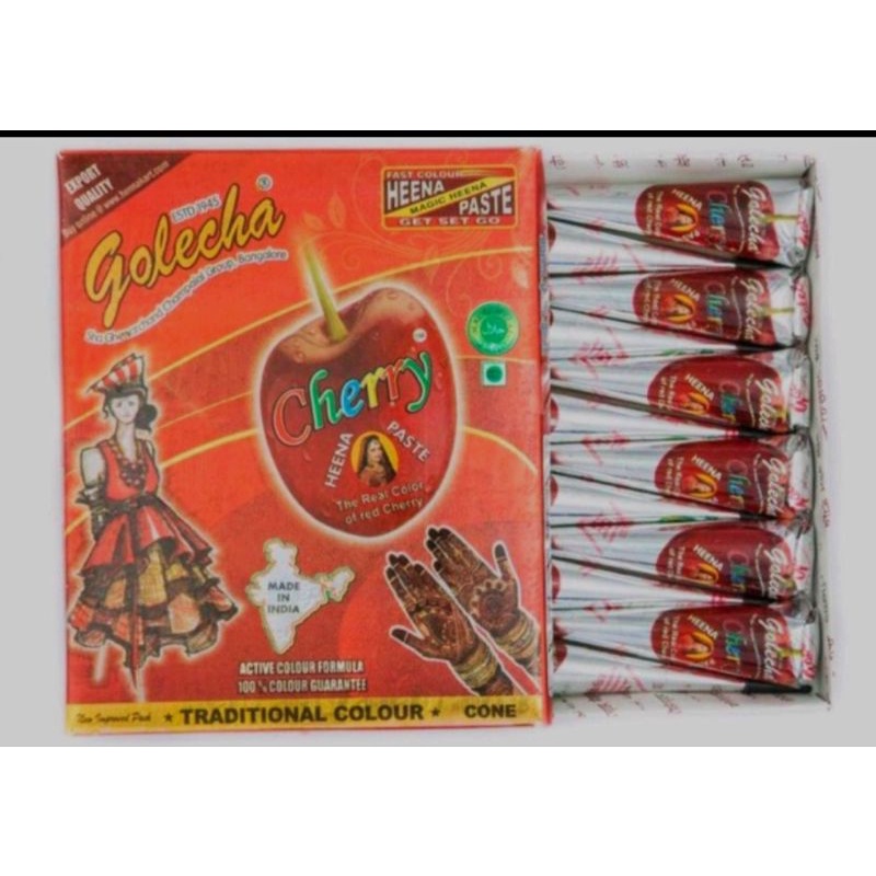 maroon Cones Natural Mehendi/HENNA GOLECHA CHERRY | Shopee Singapore