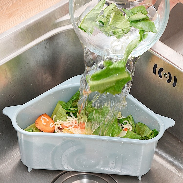 Triangle Sink Drainer Kitchen Corner Hanging Suction Drain Basket ...