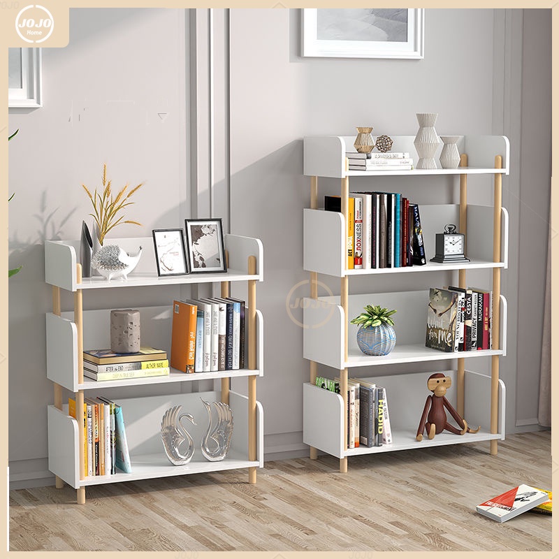 Nordic Solid Wood Bookshelf Storage Shelf Floor Simple Living Room ...