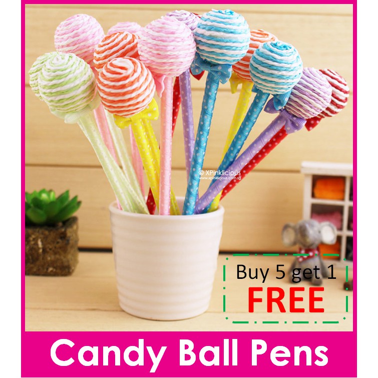 Candy Ball Pen /teachers day gift/Goodie Bag/Children Day [Buy 5 Get 1 ...