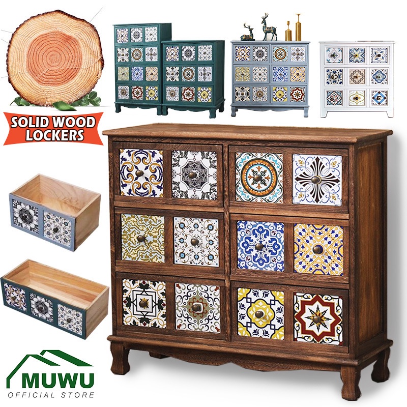(MUWU) Lockers, drawers, solid wood, complete multi-layer storage ...