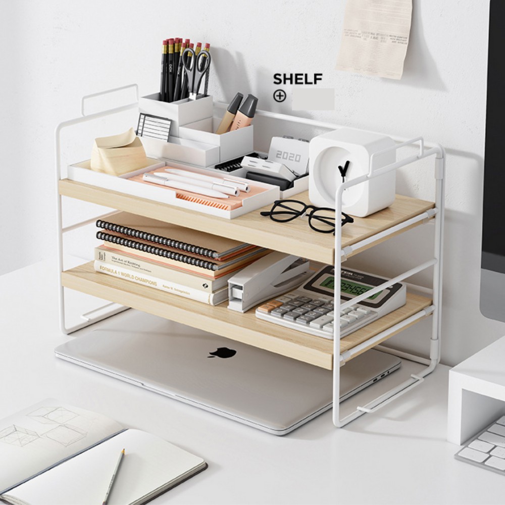 【SG】Metal Table Shelf Organiser Desk Shelf Desktop Shelving Table ...