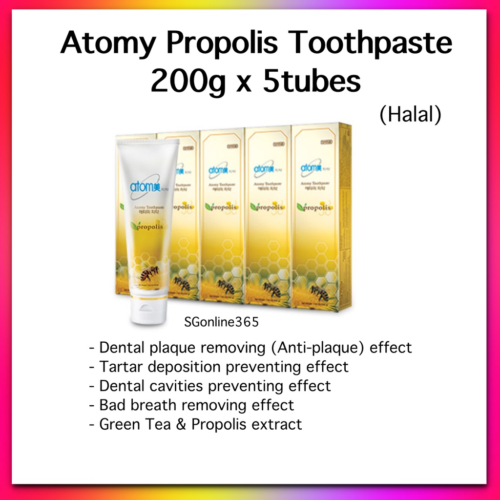 Atomy Propolis Toothpaste 200g x 5tubes (Halal) | Shopee Singapore