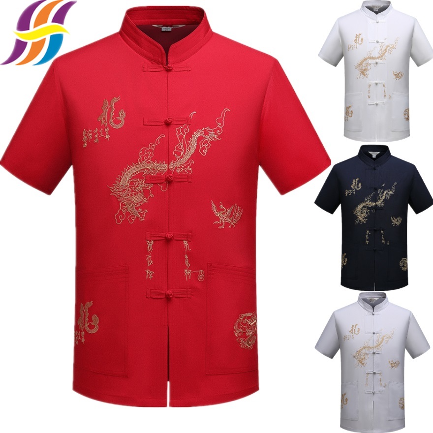 Style Shirt Men's Summer Shirt Traditional Clothes Short sleeve Men ...
