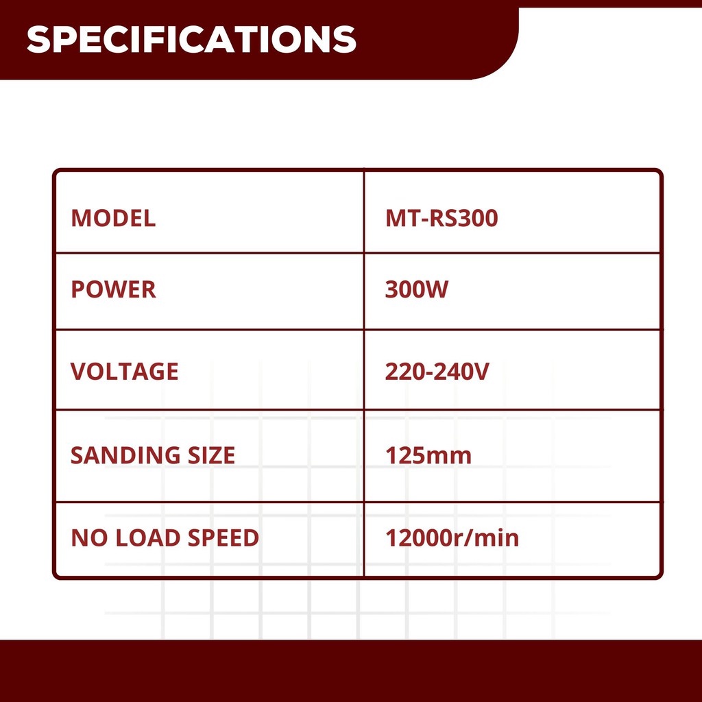 DIYTECH MACE Plus 300W Rotary Sander 125mm Heavy Duty Sanding Tool ...