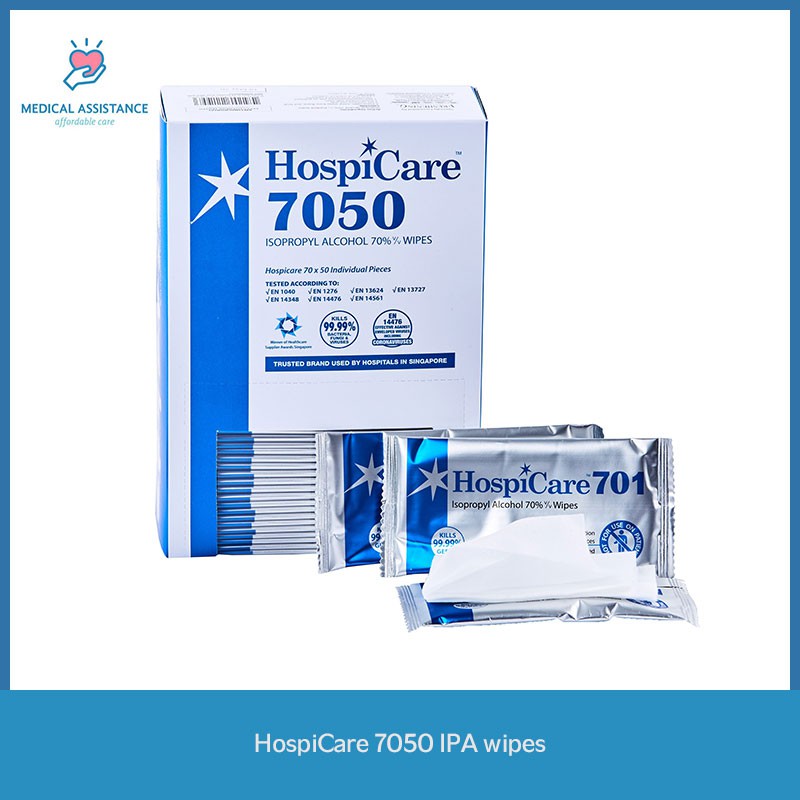 HospiCare 7050 IPA wipes (50pcs per box) | Shopee Singapore