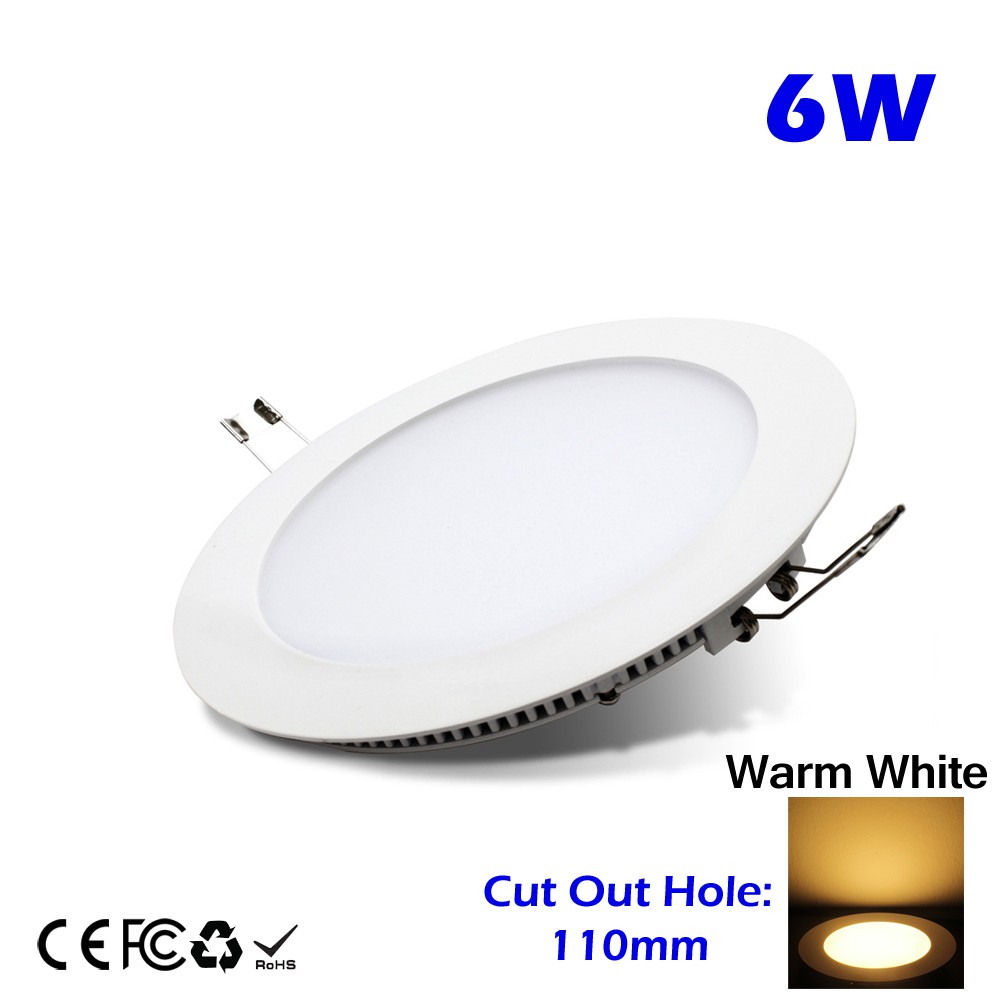 KND LED Downlight 6W Slim Panel Type Lamp Round Warm White Lampu Warna ...
