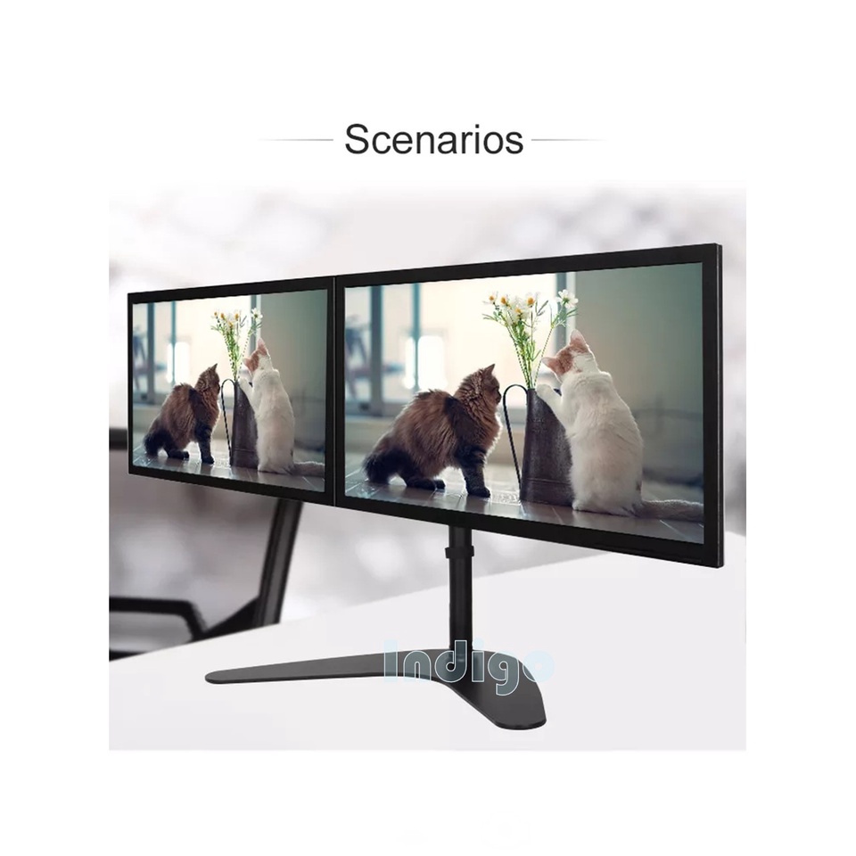 Adjustable Computer Dual Monitor Holder Arm Desk Mount Stand | Shopee ...