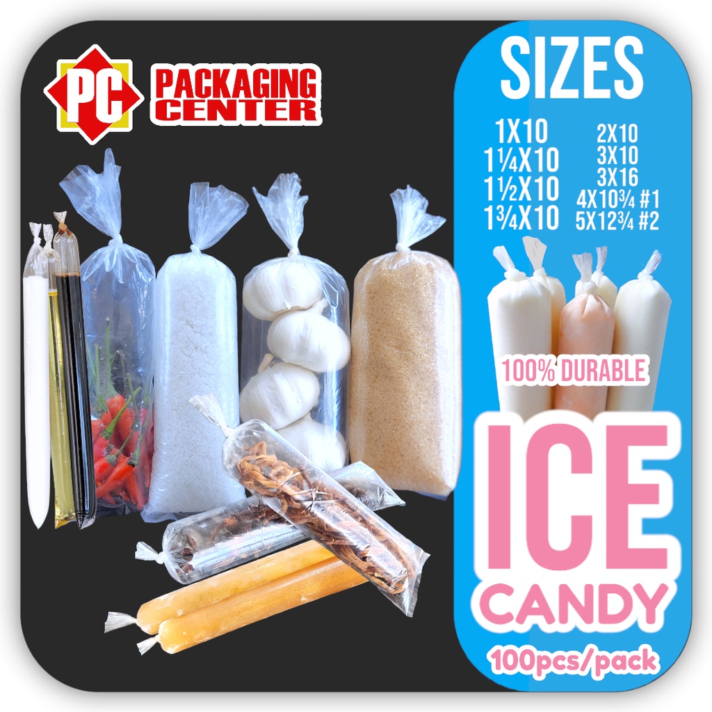 Ice Candy Plastic Bag by 100pcs per pack All Sizes, Pc Packaging Center ...