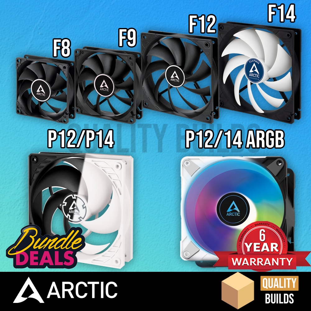 ARCTIC F8/P8/F9/P12/F14/P14 PWM Slim MAX PST ARGB Fans 80mm 92mm 120mm ...