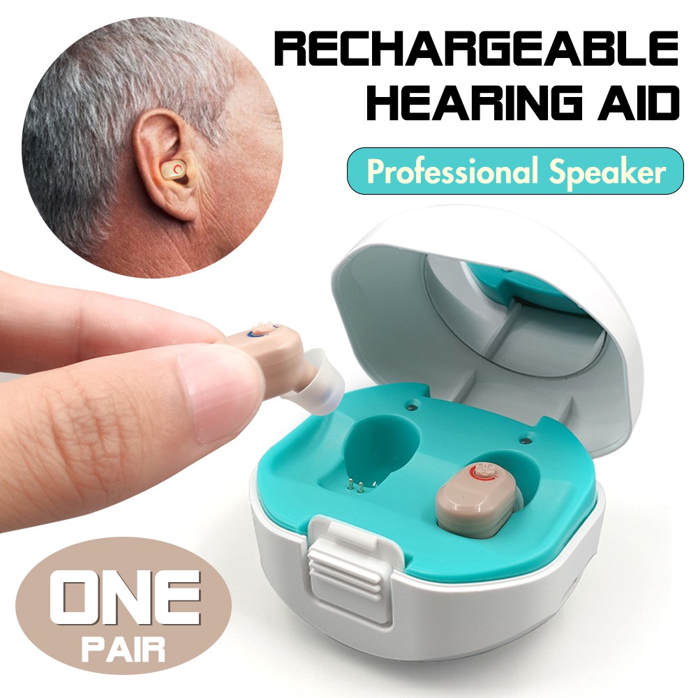 USB Rechargeable Digital Hearing Aid with Charging Case 1/2pcs ...