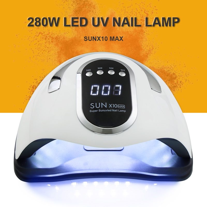 High Power 280W RED Light LED Nail Lamp Two Hands Gel UV Lamp Manicure ...