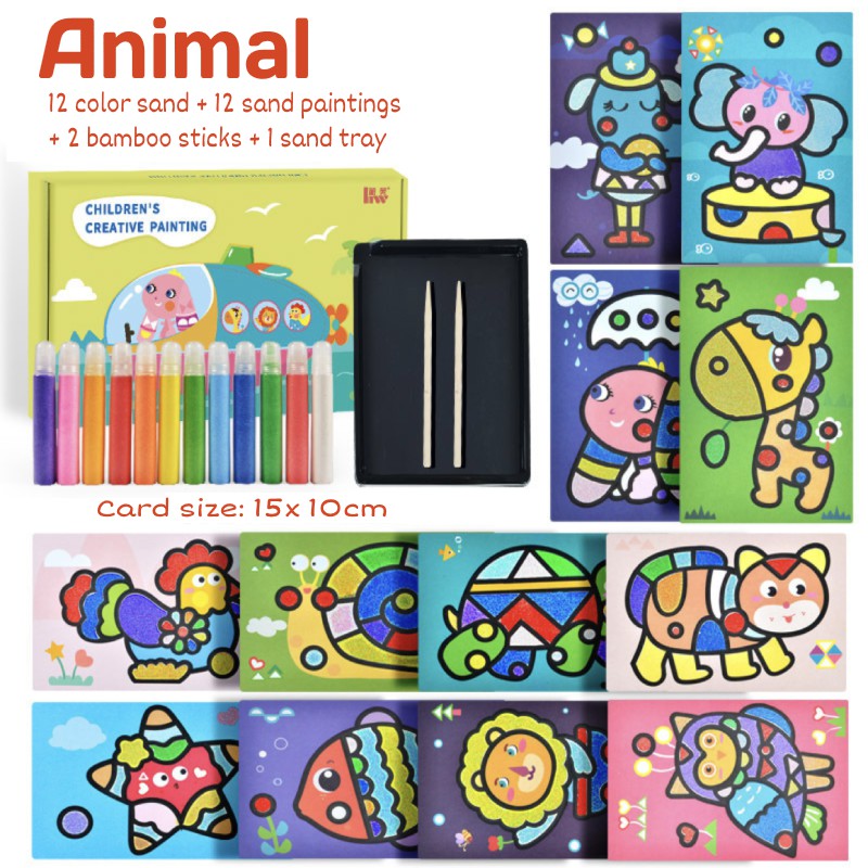 Sand Art Painting Drawing Art Cards Model Set Cartoon DIY Creative ...