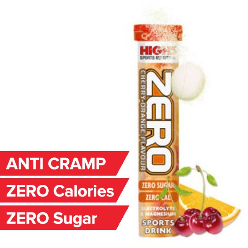 HIGH5 ZERO ELECTROLYTE SPORTS DRINK ORANGE & CHERRY - 20 TABLETS/TUBE ...