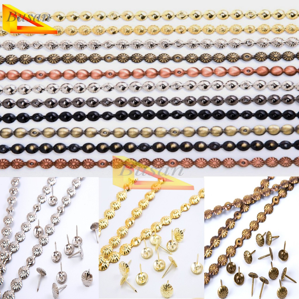 1m Paku Entik Rangka Katil HiasanUpholstery Nailhead Trim Nail Strip ...