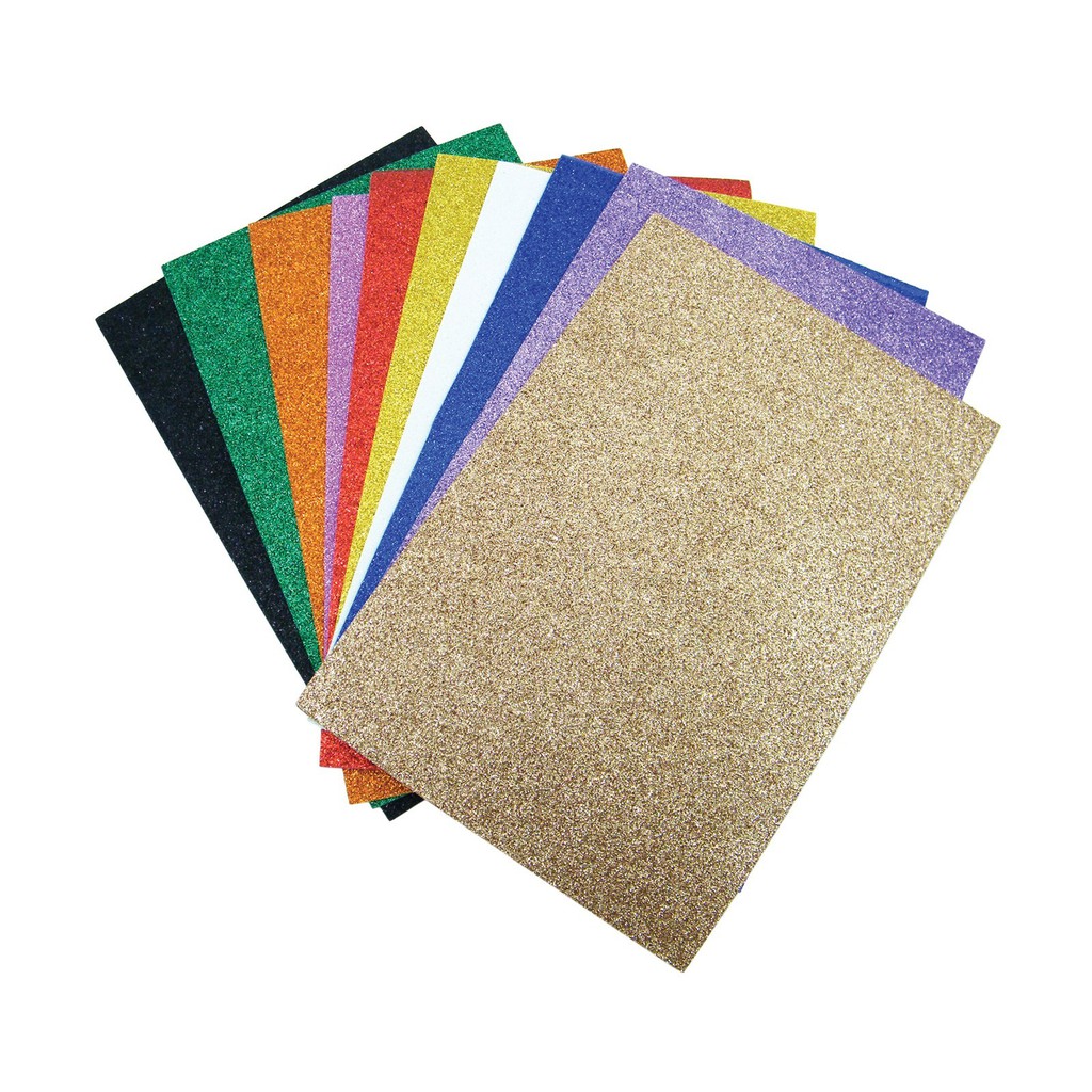A4 Glitter Foam Paper Mix Color 10pcs/pkt | Shopee Singapore