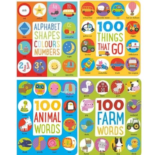 Board Book Alphabet, Shapes, Colours, Numbers/Things That Go/Farm Words ...