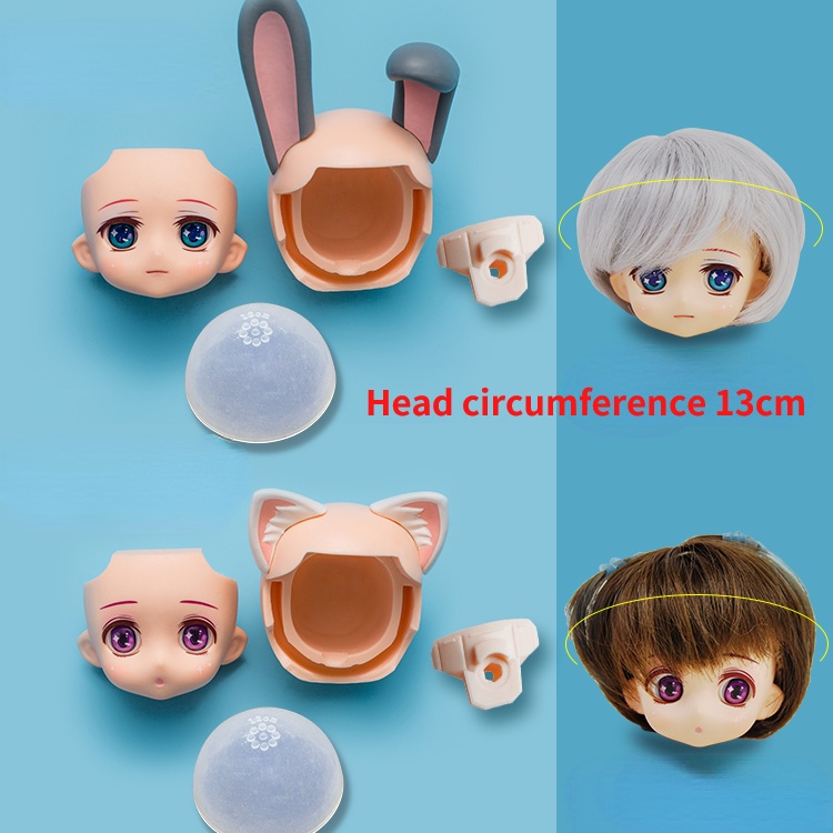 YMY doll head with hair OB11 BJD doll head GSC Nendoroid BJD doll hairstyle | Shopee Singapore