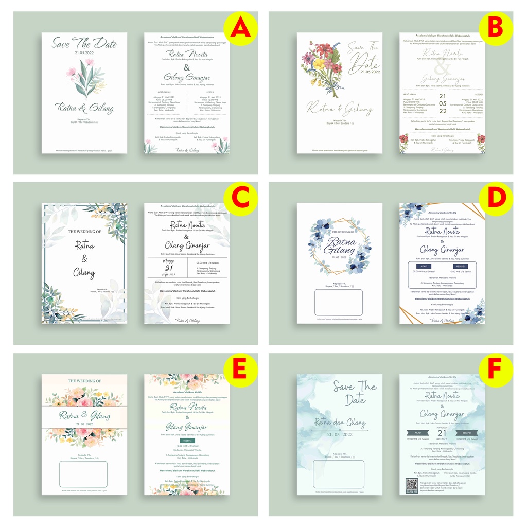 Simple ELEGANT WEDDING/Circumcision INVITATIONS | Shopee Singapore