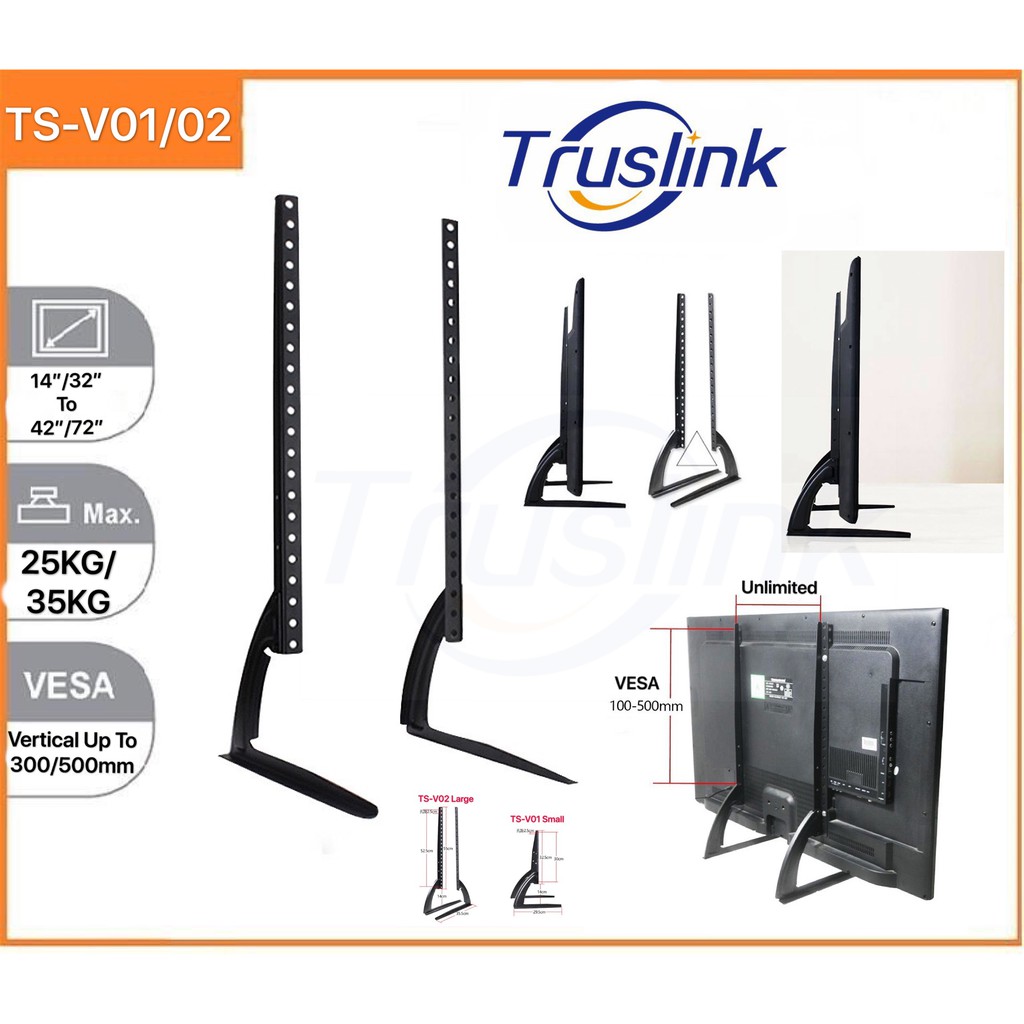 Universal LCD Flat Screen TV Table Top Stand Base Mount Super Stable ...