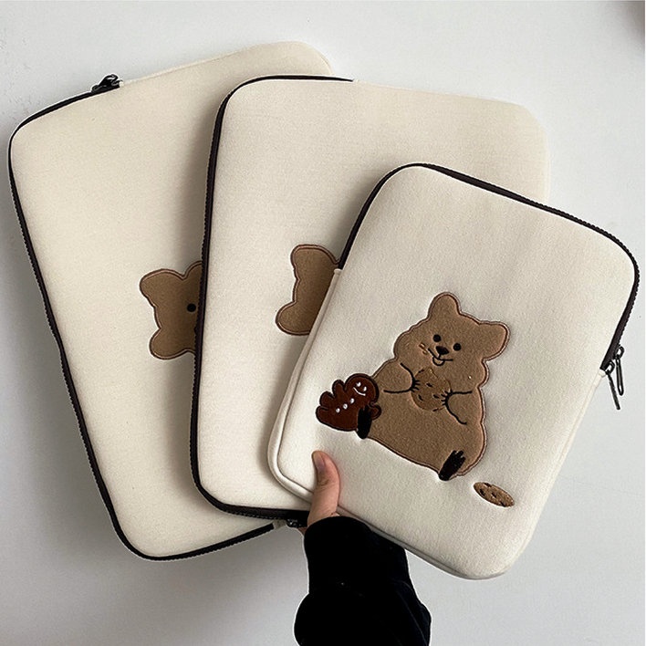 【THICKER】Cute Cartoon Embroidery Laptop Bag Tablet Bag 10/11/13/14/15 ...