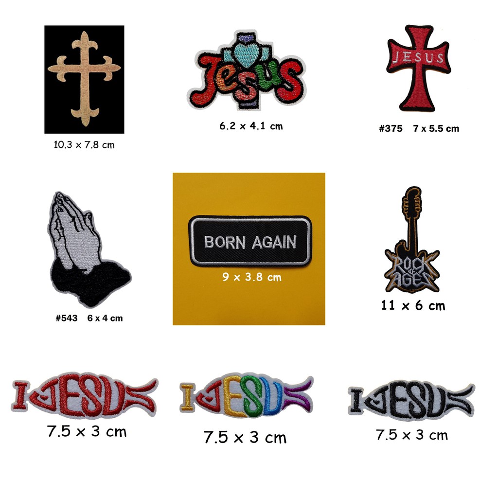 JESUS PRAYING HANDS Iron On Patch Cross Born Again Christian Gift ...