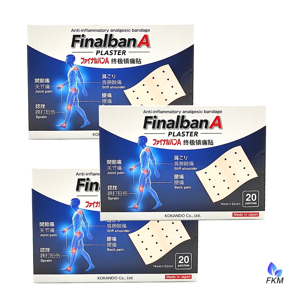 [3 Boxes]FinalbanA Anti-inflammatory Analgesic Plaster 20's | Shopee ...