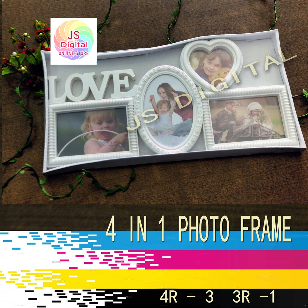 Bingkai Gambar / Deco Frame / /4 in 1 Love Shape Photo Frame / Family ...