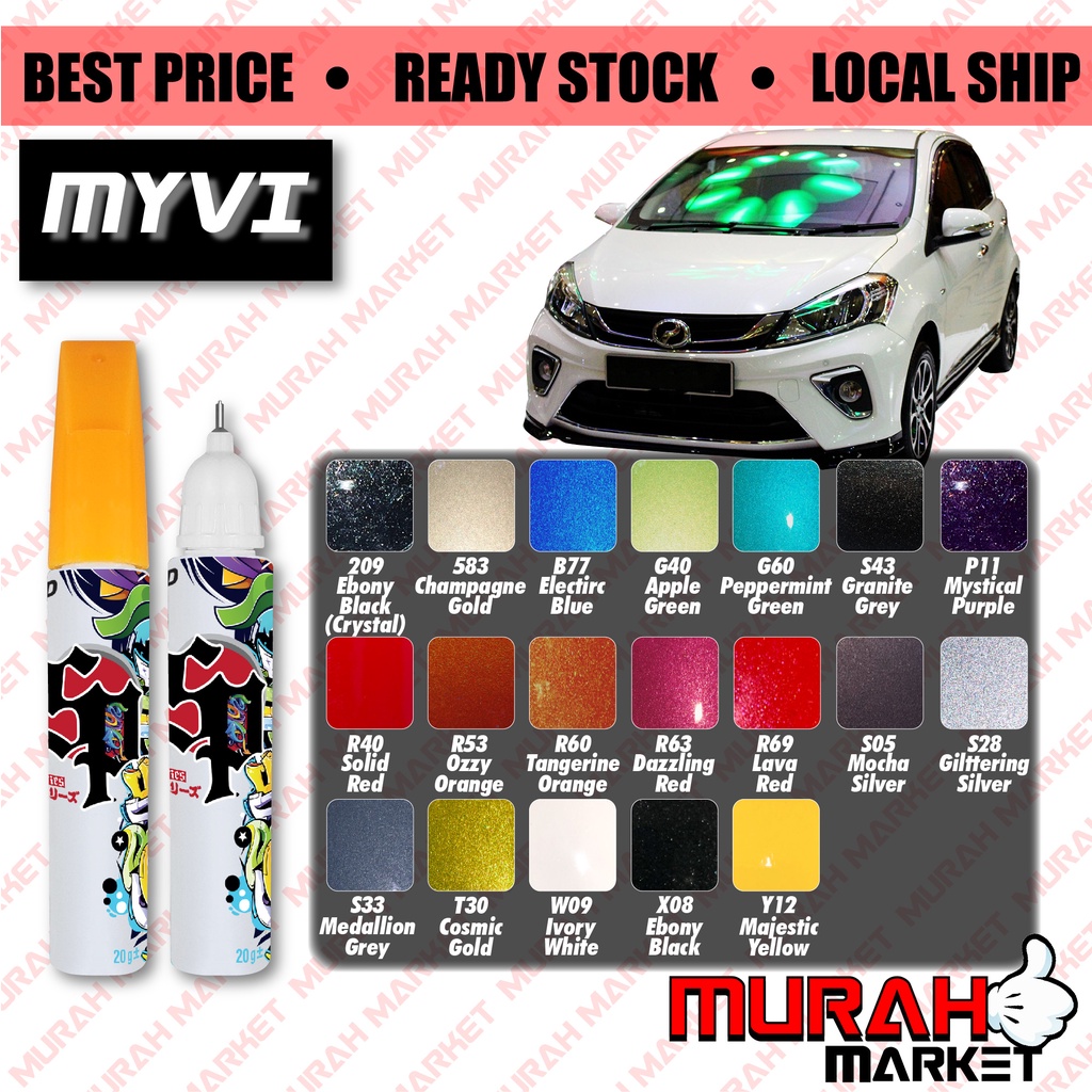 Touch Up Pen [ PERODUA MYVI ] Car Kereta Paint Repair Restored Paint ...