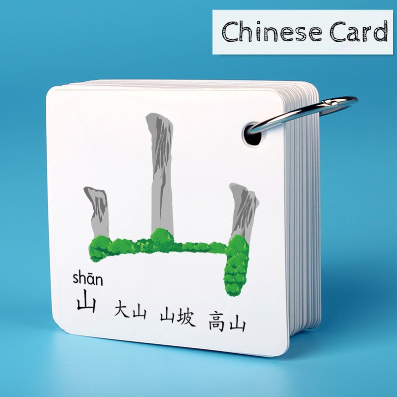 Kids Baby Learning Card Chinese Words Language Flash Cards Memory Game ...