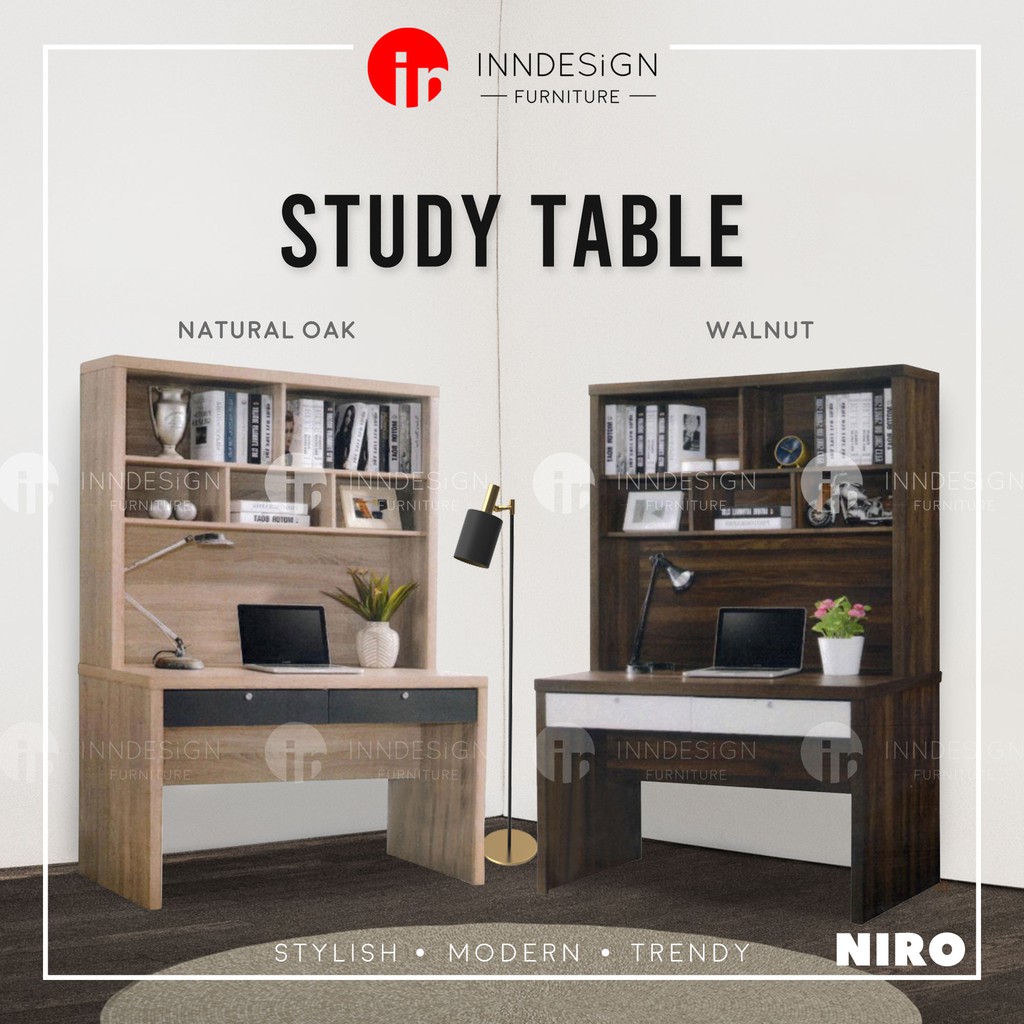 [LOCAL SELLER] [READY STOCK] MODERN STUDY TABLE WITH DRAWERS (2-3 DAYS ...