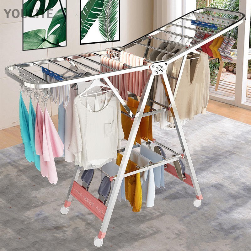 YOULITE Extendable Clothes Laundry Drying Rack Strong Stainless Steel ...