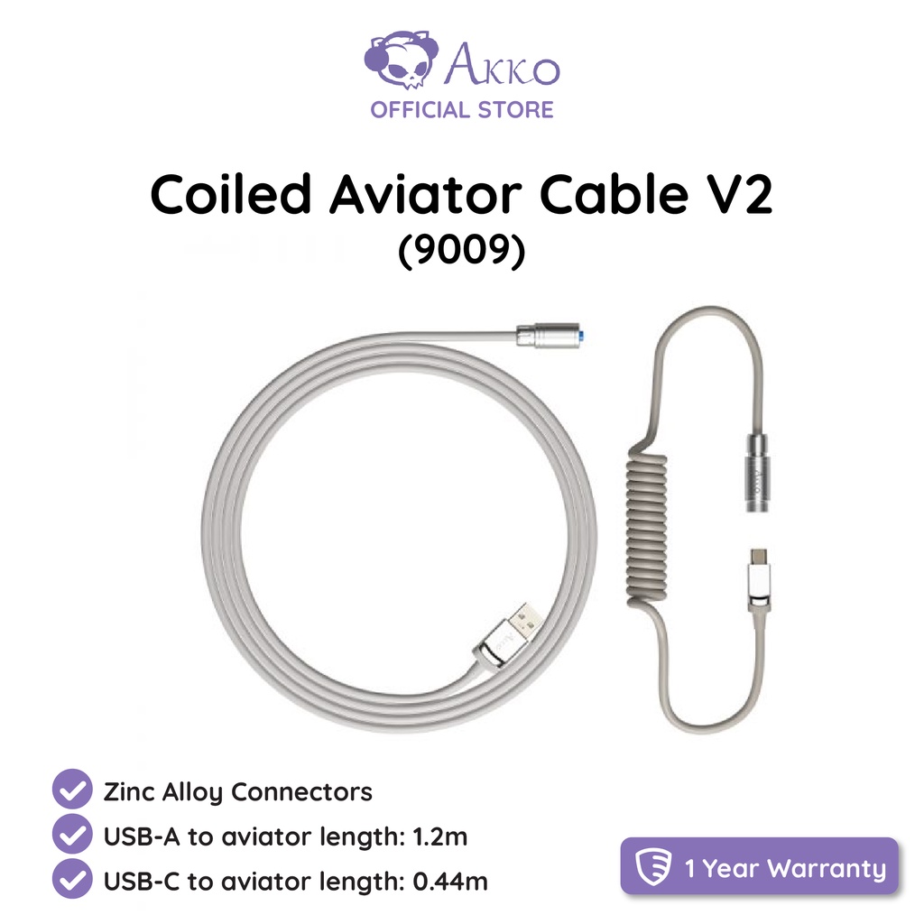 AKKO Coiled Cable Aviator V2, Zinc Alloy Connectors [7 Color Options ...